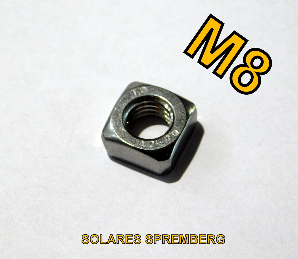1-100x M8 SW13 Vierkantmuttern Nutenstein Gleitstein Edelstahl A2 DIN ...