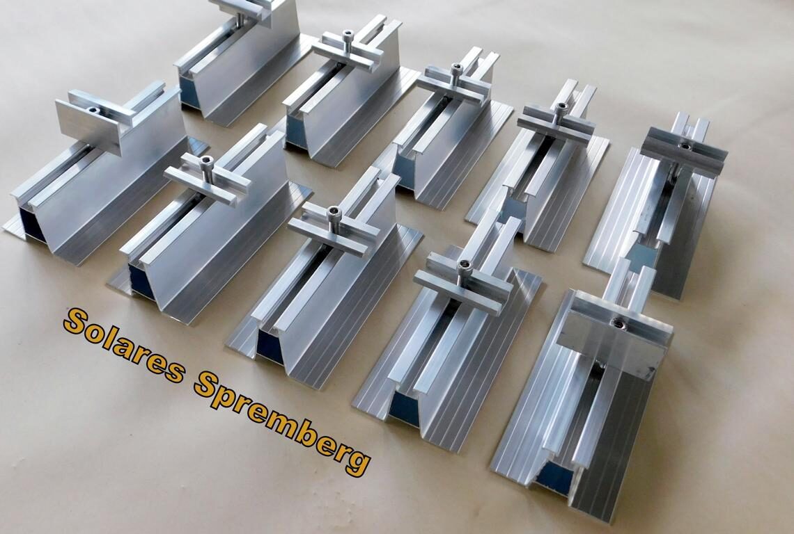 Komplettlösung für 4x PV-Modul auf Trapezblechdach vertikal / hochkant ...